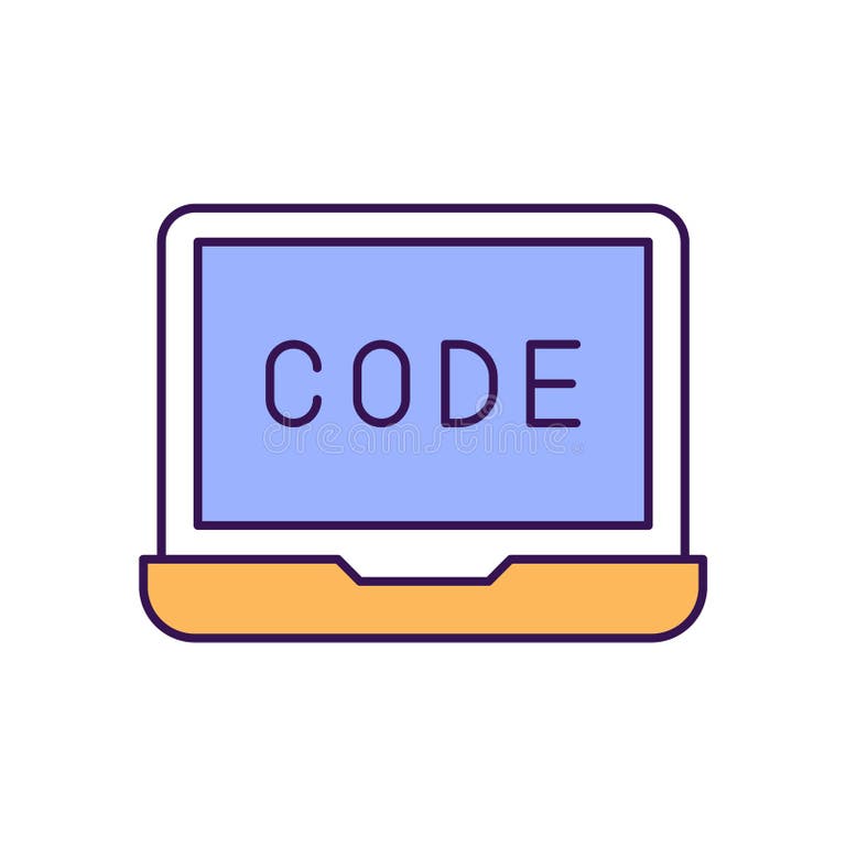 Web Coding Outline With Colors Fill Vector Icon That Can Easily Edit Or