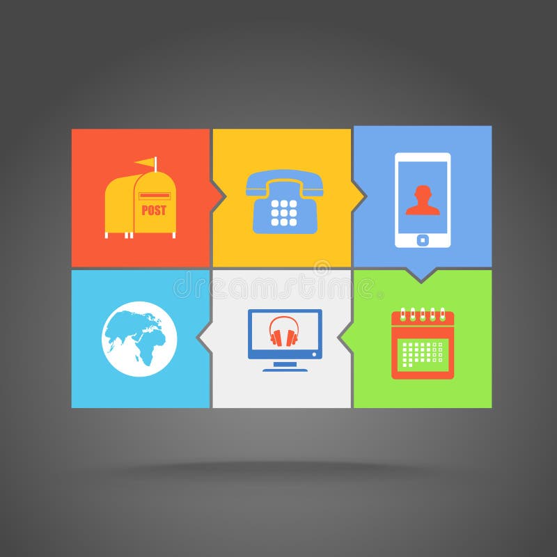 Web Color Tile Interface Template Stock Vector - Illustration of planet ...