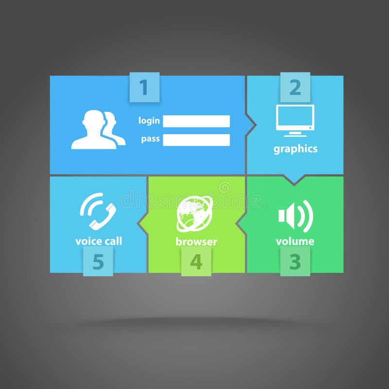 Web color interface icons stock vector. Illustration of interface ...