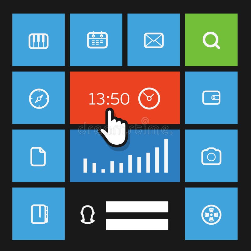 Web Color Tile Interface Template Stock Vector - Illustration of planet ...