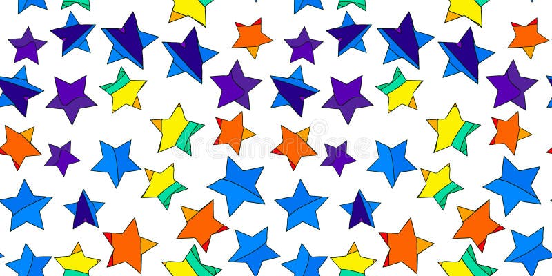 Colored Stars - Seamless Pattern. Funny Cartoon Stars Stock ...