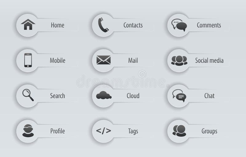 Web, communication icons stock vector. Illustration of commerce - 39110424