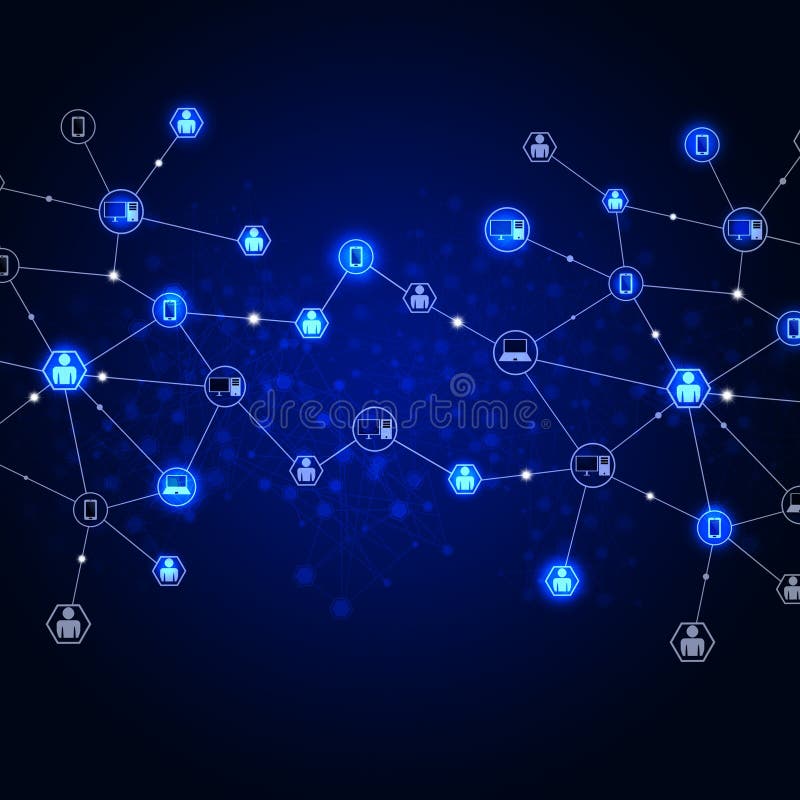 Web Communications Blue Background Stock Illustration - Illustration of ...