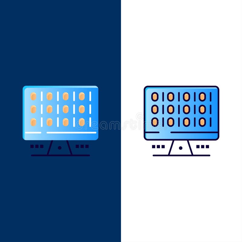 Web Computer Computing Server Icons Flat And Line Filled Icon Set