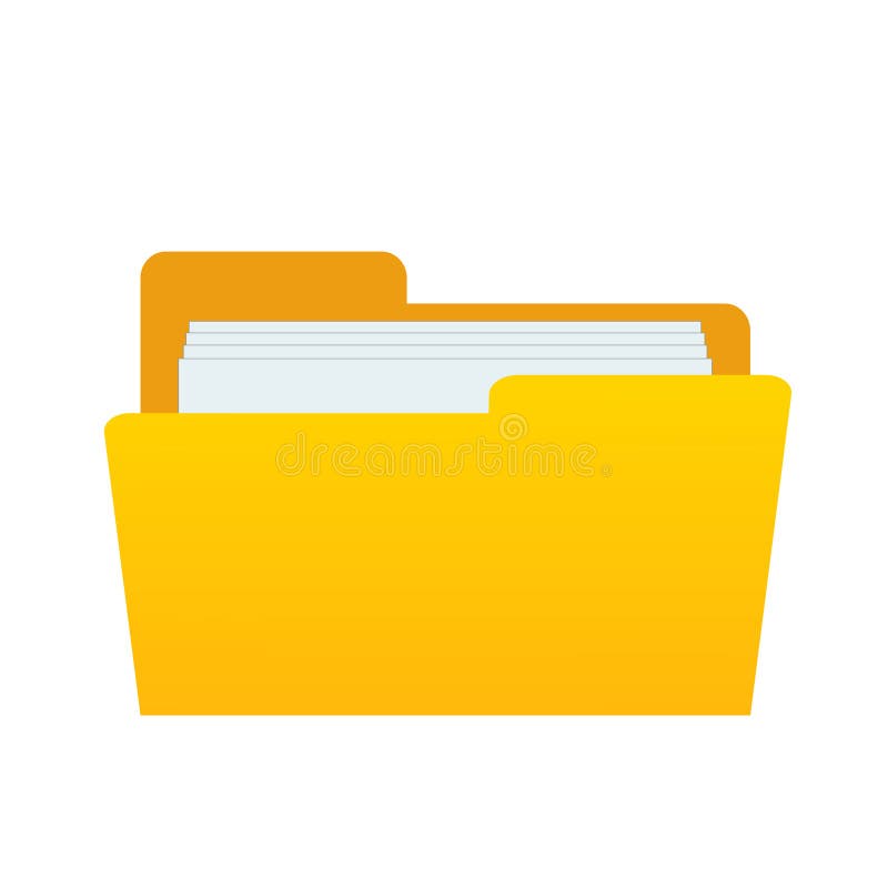 Computer yellow folder stock illustration. Illustration of modern ...