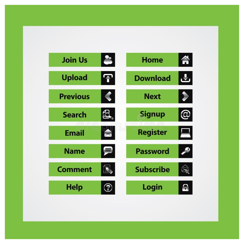 Web Design buttons Theme stock illustration. Illustration of element ...