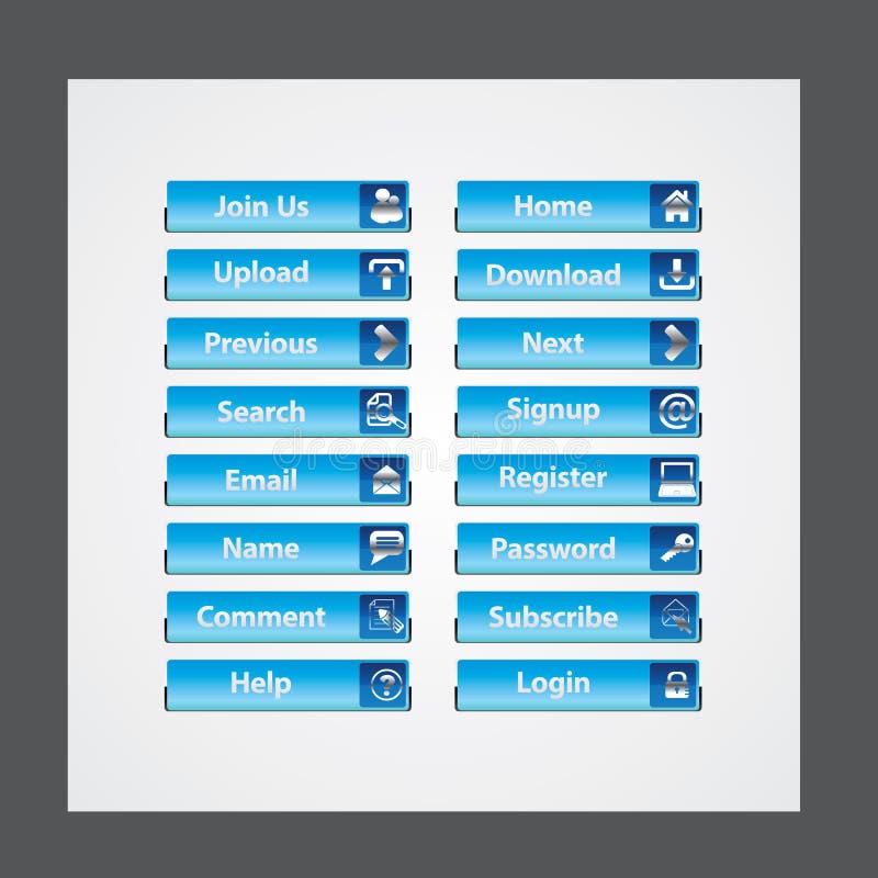 Web Design buttons Theme stock illustration. Illustration of control - 114958399