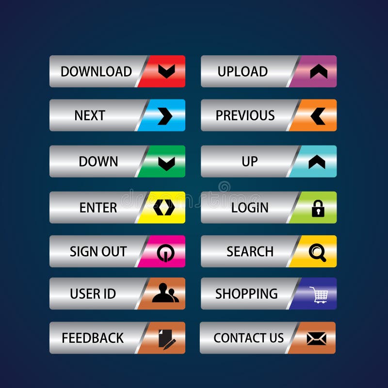 Web Design buttons Theme stock illustration. Illustration of ecommerce ...