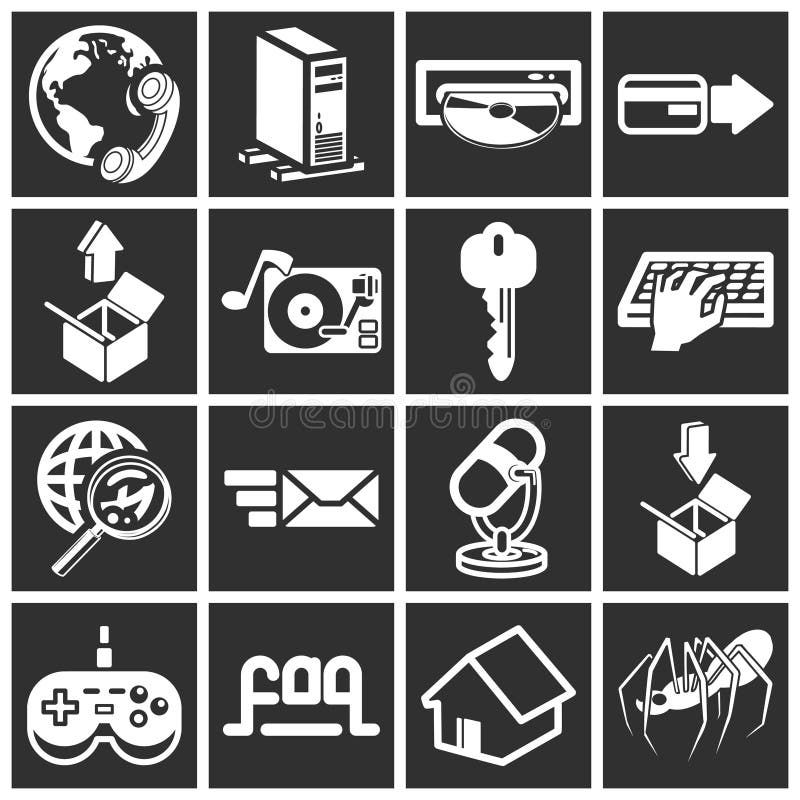 Network Computing Icons Series Set Stock Vector - Illustration of lock ...