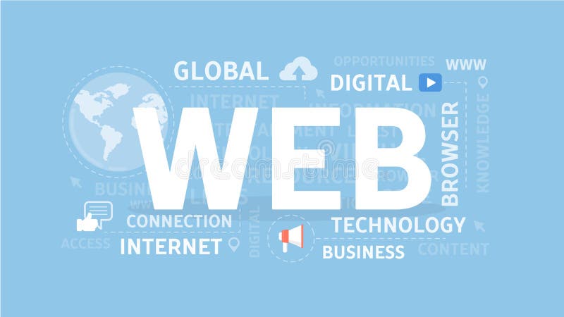 Web concept illustration. stock vector. Illustration of laptop - 102465163