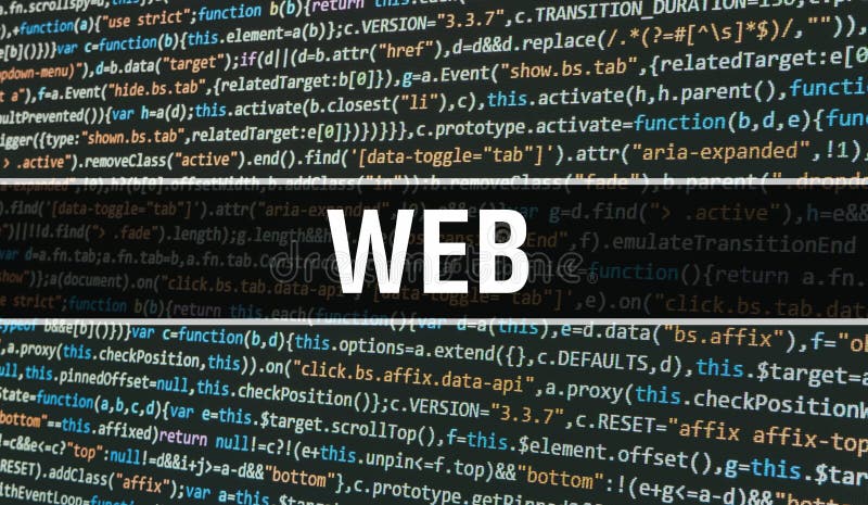 Web Concept With Random Parts Of Program Code Web With Programming Code Abstract Technology