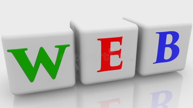 Web concept on white cubes stock illustration. Illustration of modern ...