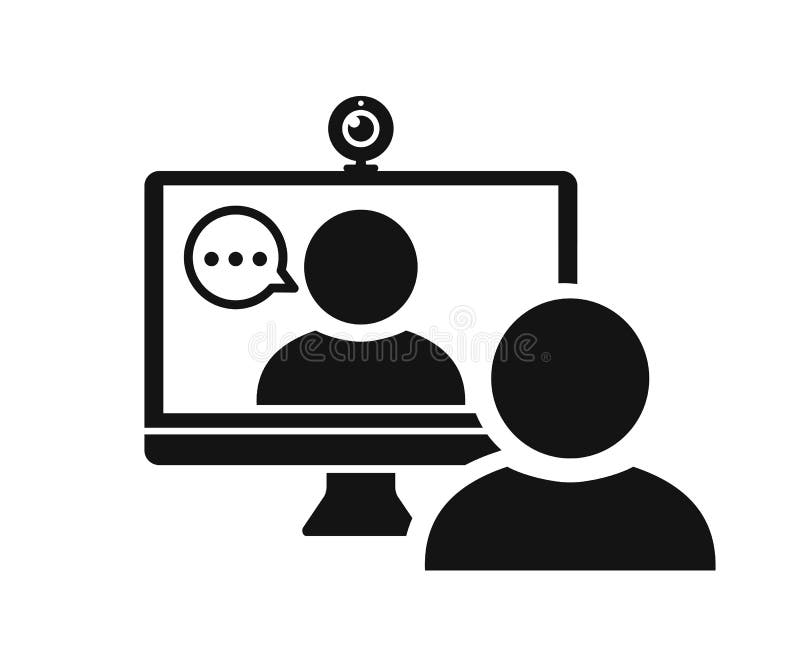 Web Conference Icon with People and Different Devices Screen, Business ...