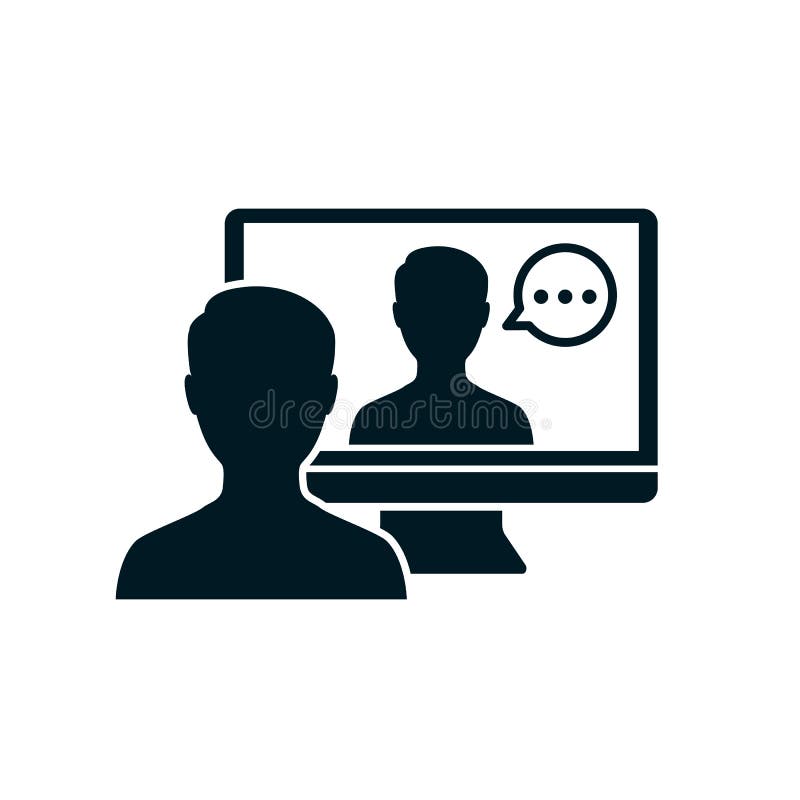 Web Conference Icon with People and Web Camera on Computer Screen ...
