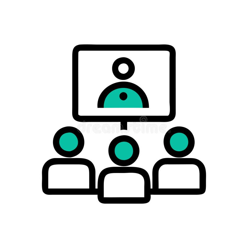 Web Conference Icon for Virtual Meetings Stock Vector - Illustration of ...