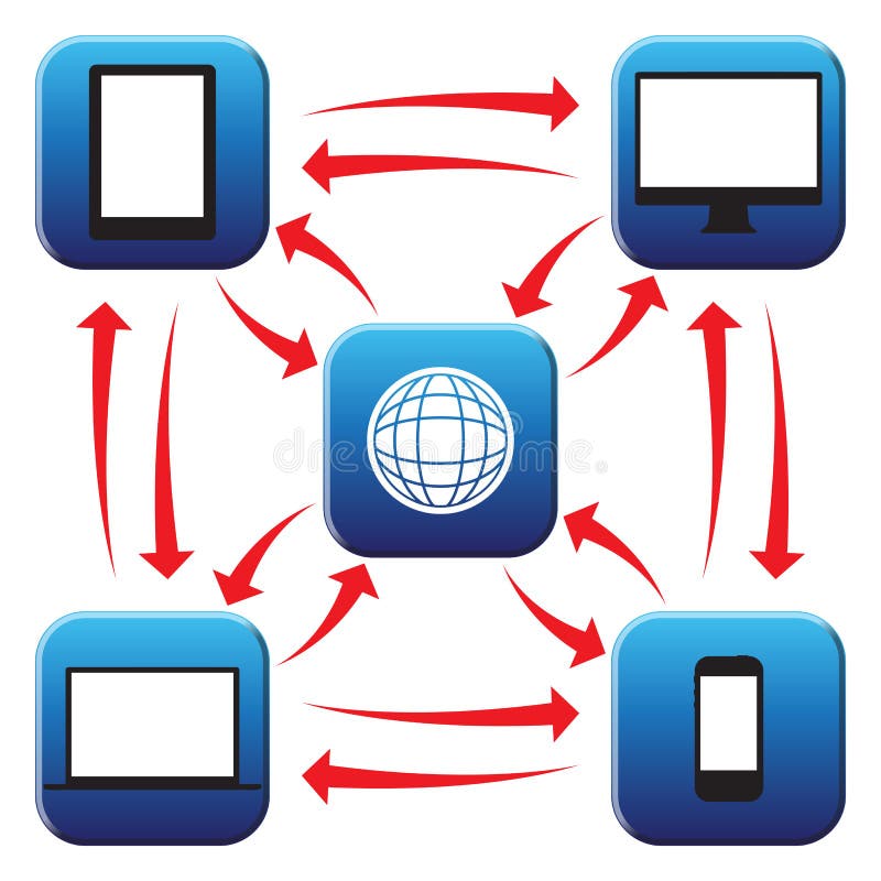 Web Connected Icons stock illustration. Illustration of power - 85760368