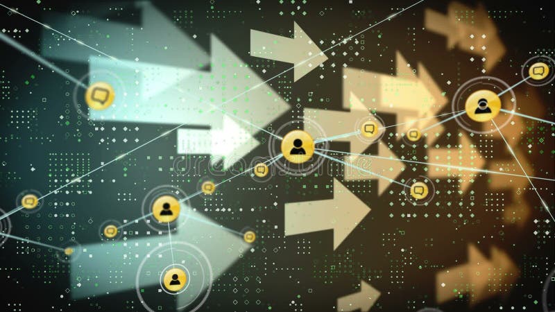 Web of Connections Icons Against Arrow Moving Stock Footage - Video of ...