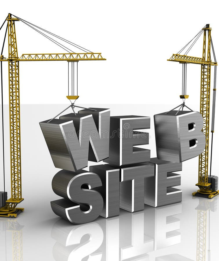 The Web Site Construction Concept With Crane And Letters Stock ...