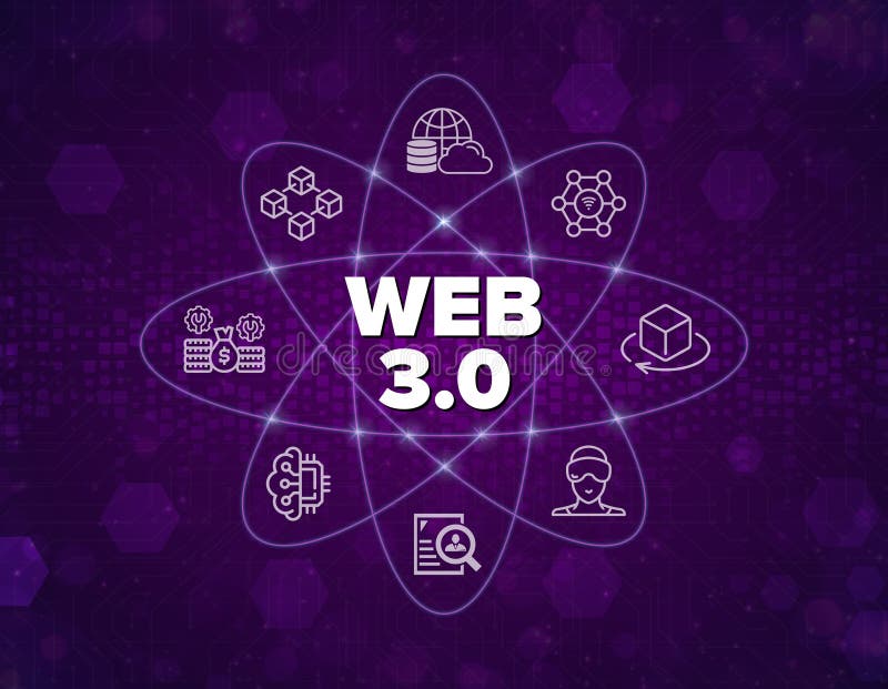 Web 3.0 Construction Concept on Virtual Screen. Semantic Web, Metaverse ...