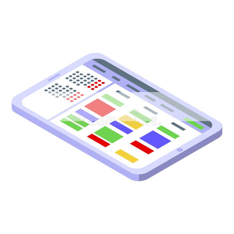 Web Content Icon Isometric Vector. Media Plan Stock Illustration ...