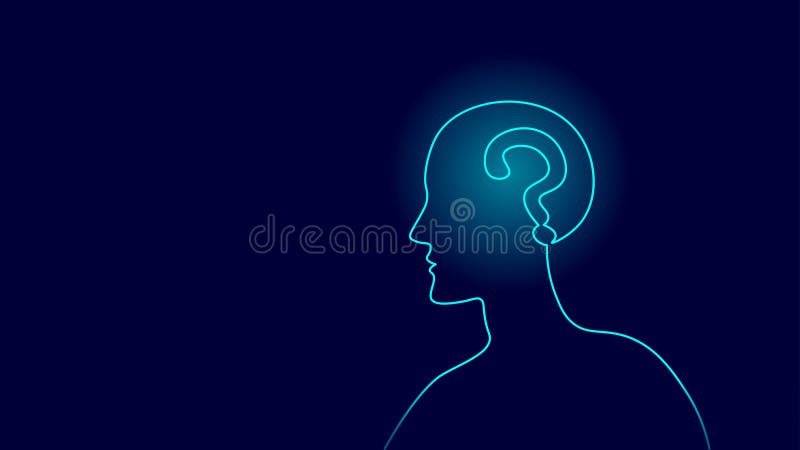 Head with Question Mark Inside Brain Icon â€“ Vector Stock Vector ...