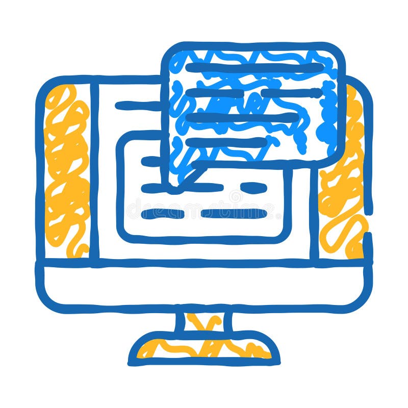 Web Conversation Chat Icon Doodle Illustration Stock Vector ...