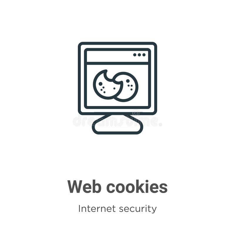 Cookies Outline Icon on White Background for Graphic and Web Design ...