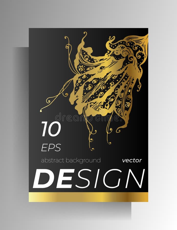 Cover Design for Book, Magazine, Poster. Gold and Black Stock ...