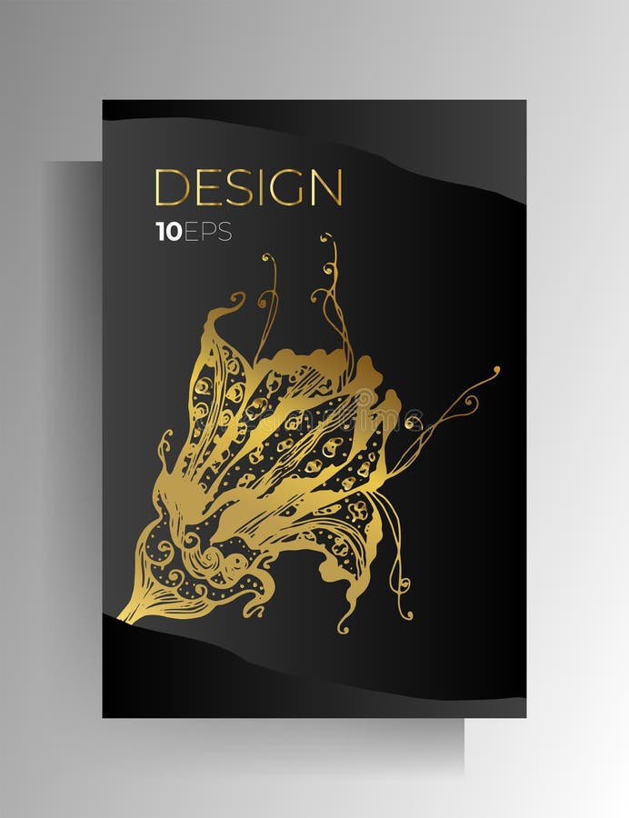 Cover Design for Book, Magazine, Poster. Gold and Black Stock ...