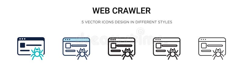 Web Crawler Outline Vector Icon. Thin Line Black Web Crawler Icon, Flat ... Web Crawler Outline Vector Icon. Thin Line Black Web Crawler Icon, Flat ...
