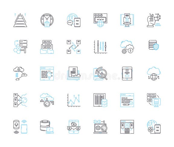 Web Creation Linear Icons Set. Design, Development, HTML, CSS, JavaScript, Bootstrap, UI Line ...