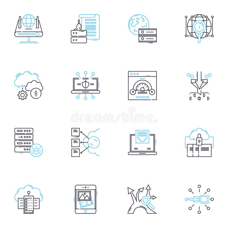 Web Creation Linear Icons Set Design Development Html Css Javascript Bootstrap Ui Line