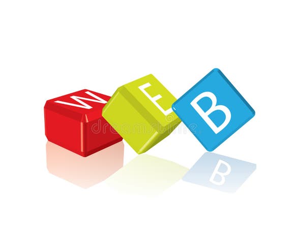Web - cube letters stock vector. Illustration of blue - 14744708