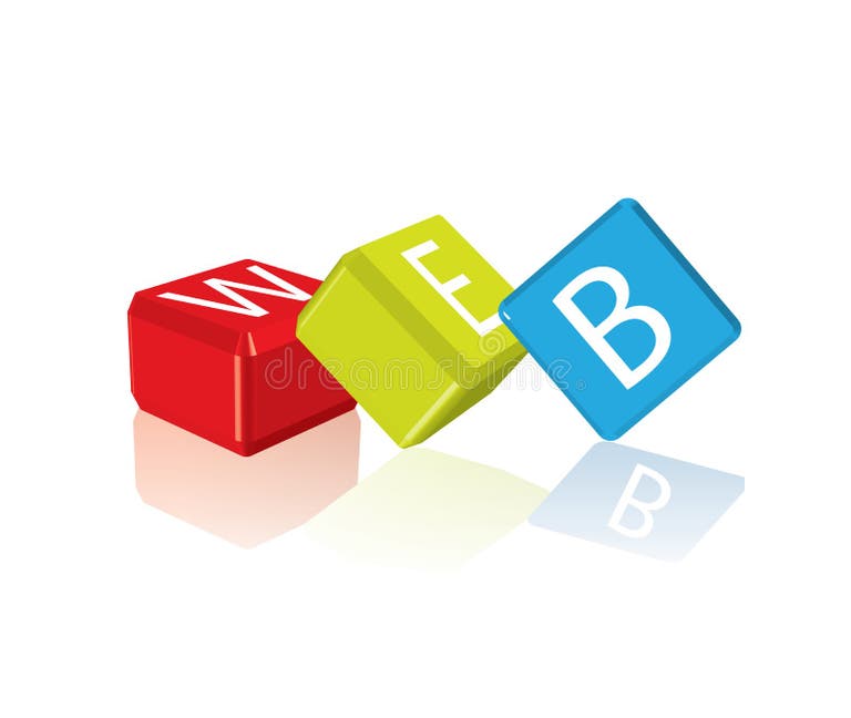 Web - cube letters stock vector. Illustration of blue - 14744708