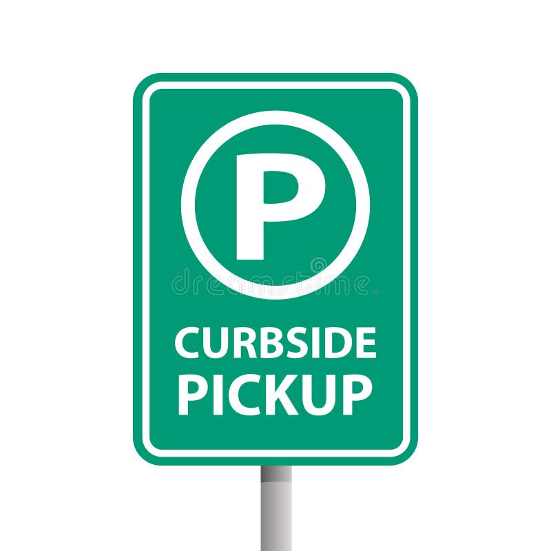Curbside pickup road sign stock vector. Illustration of copy - 265880566