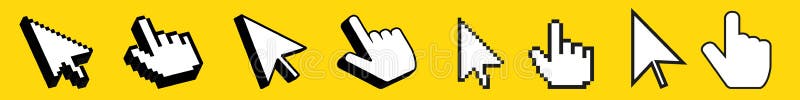 Web Cursor Arrow Finger. Mouse Digital Interface Element Stock Vector ...
