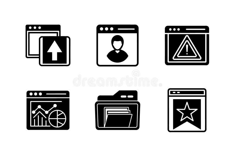 A Web Dashboard & Data Icon Collection Flat Black & White Admin ...