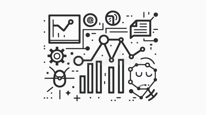 Web Data Analysis with Graphs Outline Icon for Professional Usage Stock ...
