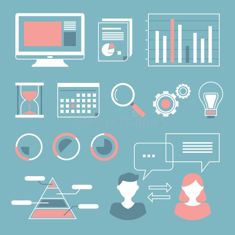 Web Data Analysis Summary Vector Illustration Set Collection Stock ...