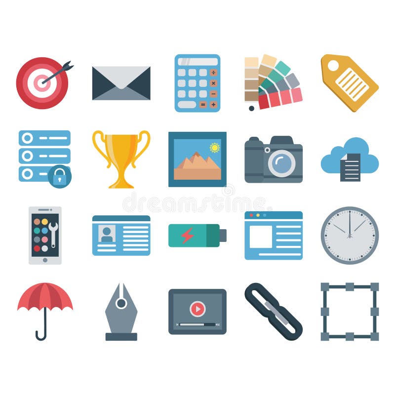 Web Data, Design and Development Vector Isolated Icons Stock Vector ...