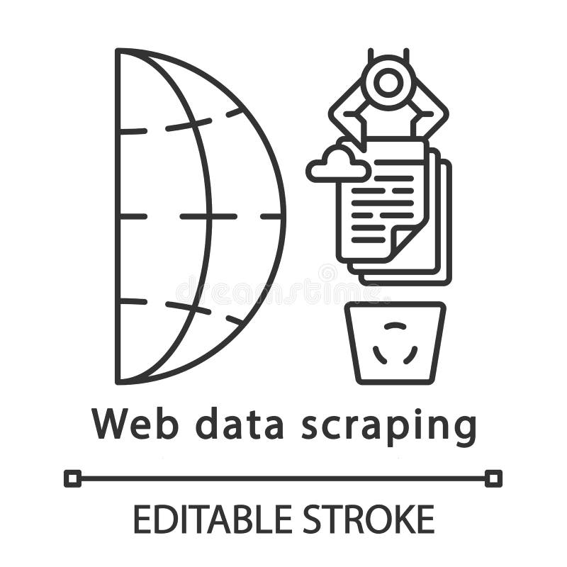 Web Data Scraping Linear Icon Stock Vector - Illustration of process ... Web Data Scraping Linear Icon Stock Vector - Illustration of process ...