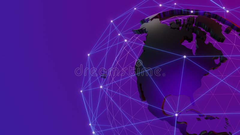 Web 3 Decentrailzation and Blockchain Concept with USA in Focus on Map ...