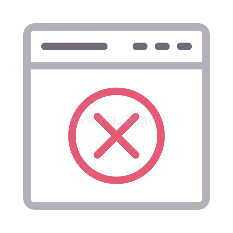 Web Delete Vector Color Line Icon Stock Illustration - Illustration of ...