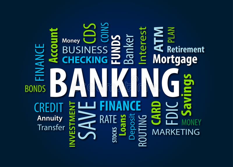 Banking Word Cloud stock photo. Image of banker, mortgage - 150941814