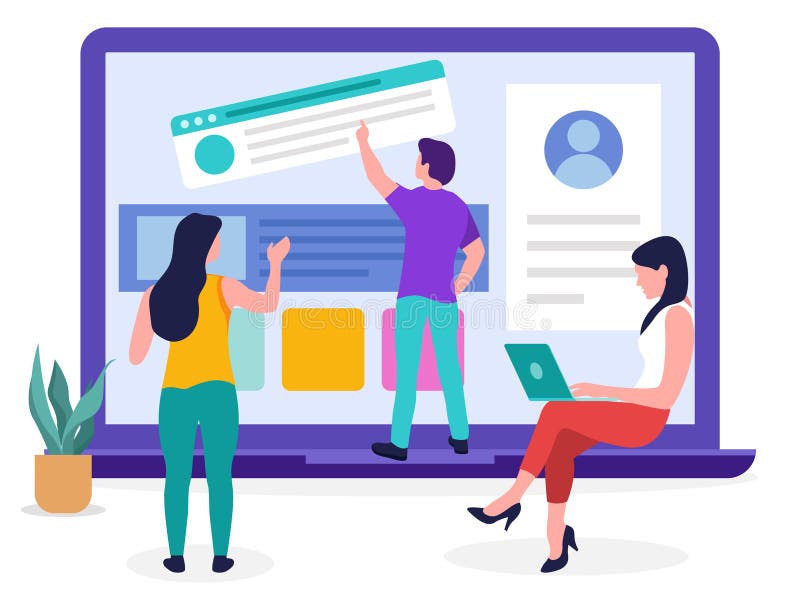 Designing a Website or Application.Website Under Construction Concept ...