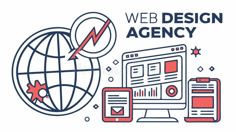 Web Design Agency Logo Globe Computer Screen Digital Services Online ...