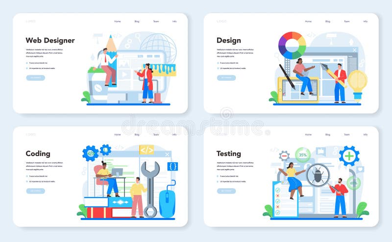 UX UI Design Web Banner Design. App Interface Improvement Stock Vector - Illustration of ...