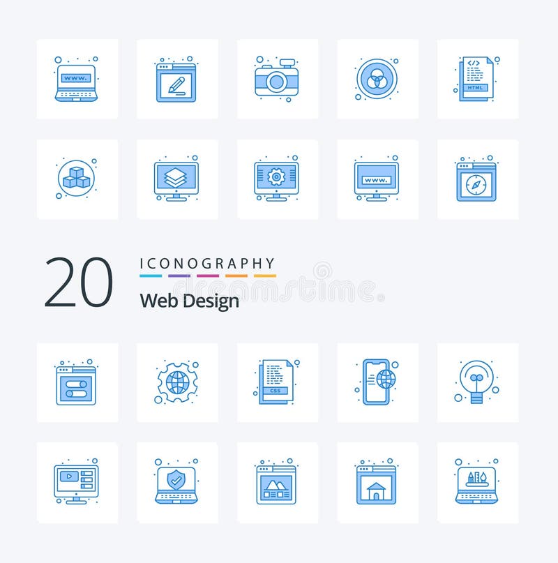 20 Web Design Blue Color Icon Pack Like Idea Mobile Internet Css Mobile ...