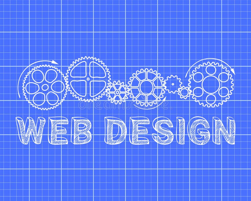 Website Design Blueprint stock vector. Illustration of machinery - 84017638