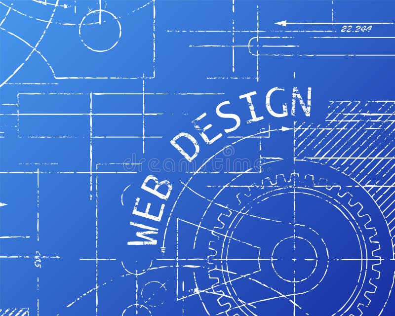 Website Design Blueprint stock vector. Illustration of machinery - 84017638